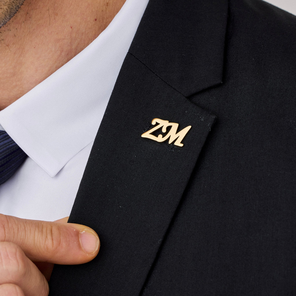 Emblem Initials Lapel Pin – Personalized / Personalised Custom Lapel ...